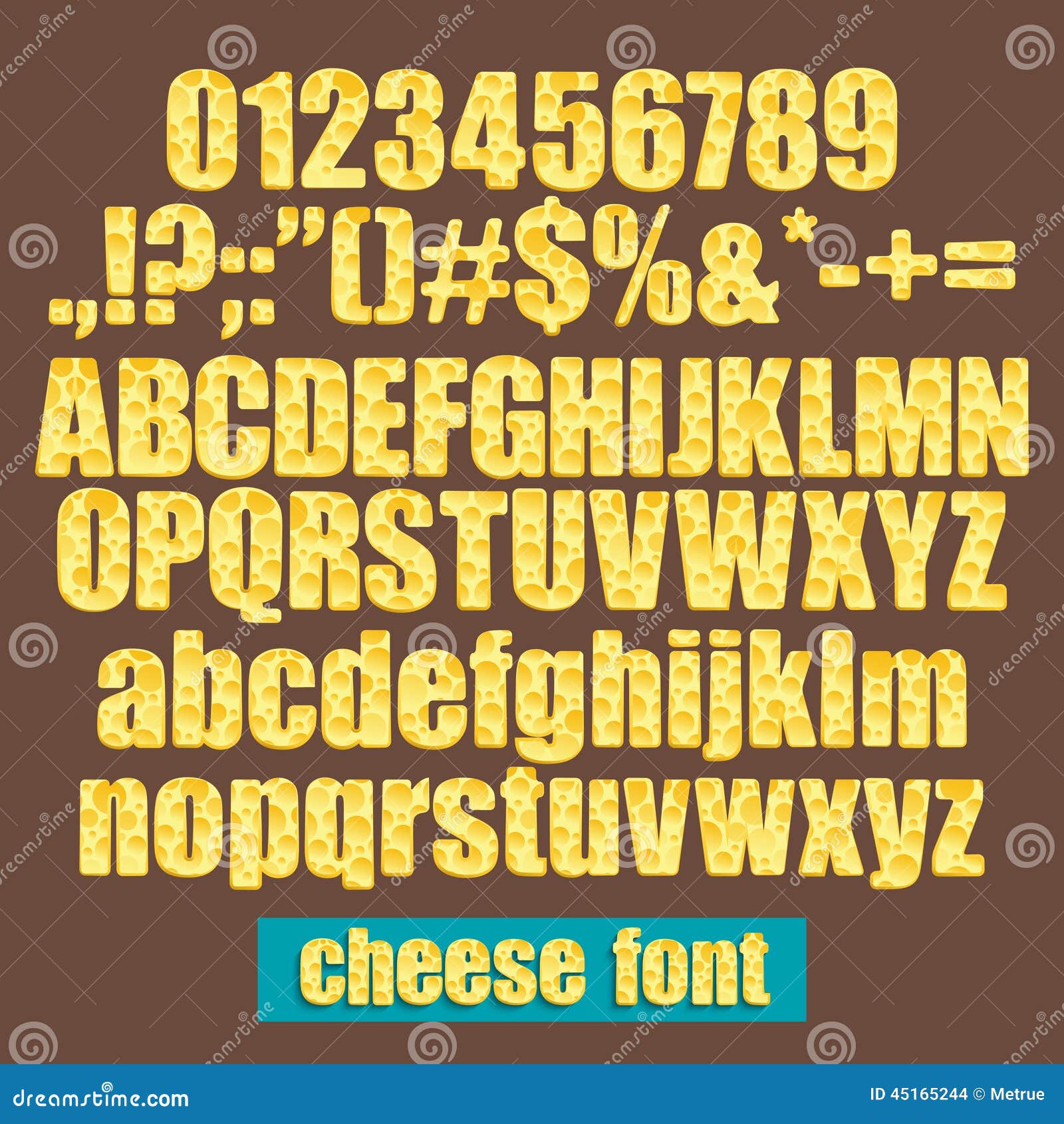Cheese font stock vector. Illustration of digit, icon - 45165244