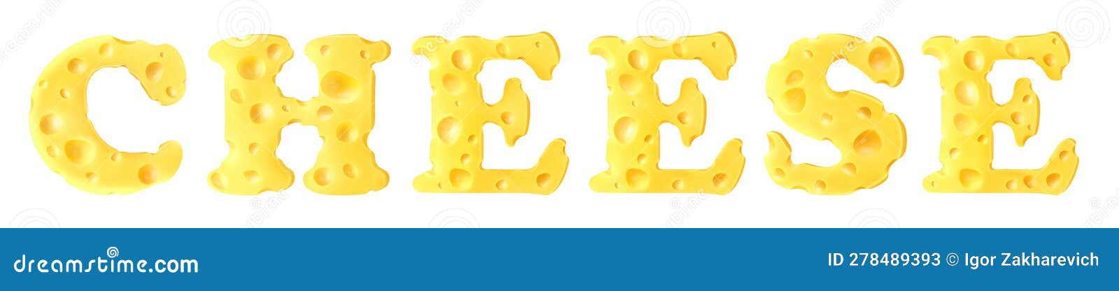 Cheese in the Form of Letters. Cheese Text on White Isolated Background ...