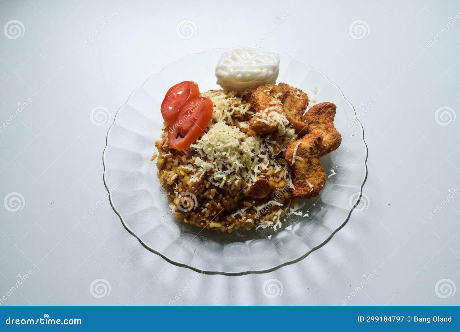 Cheese Fried Rice,Stir Fried Rice with Tomato with Chilli Sauce on ...