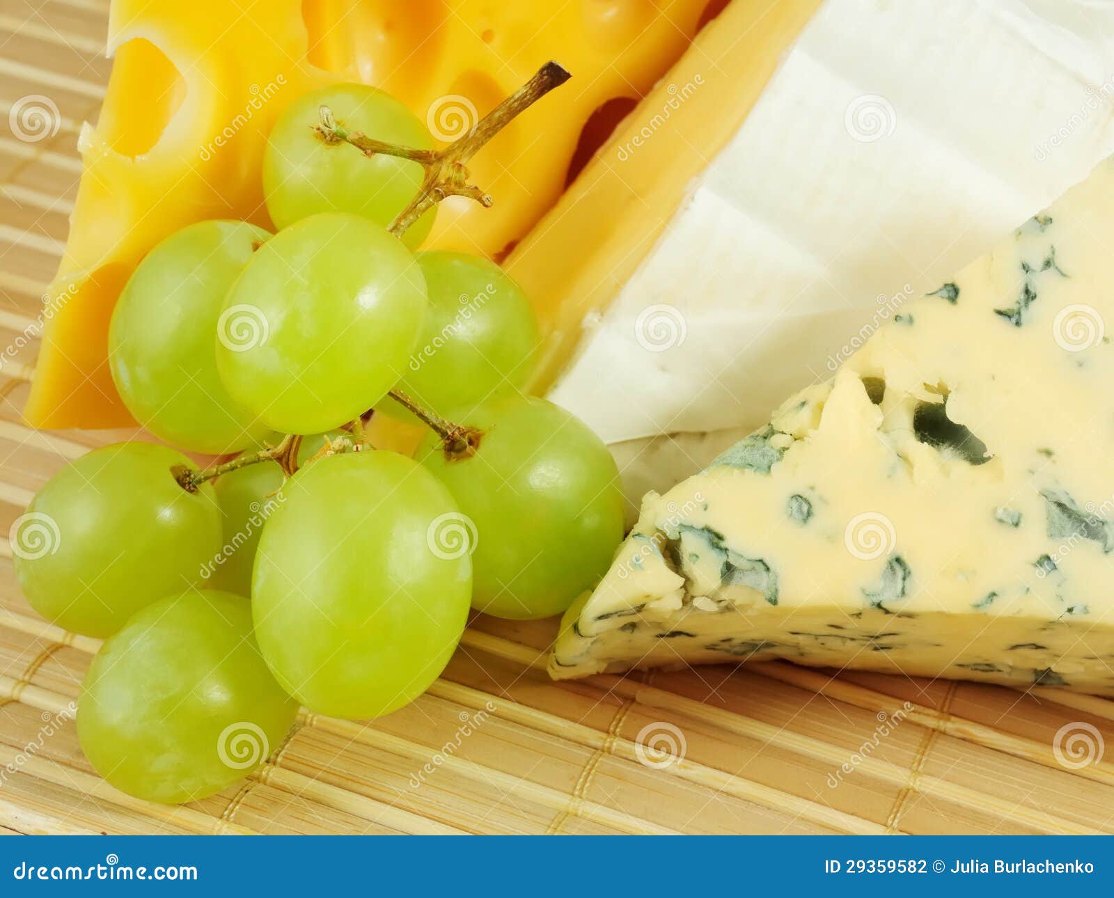 Cheese and grapes stock photo. Image of delicious, brown - 29359582