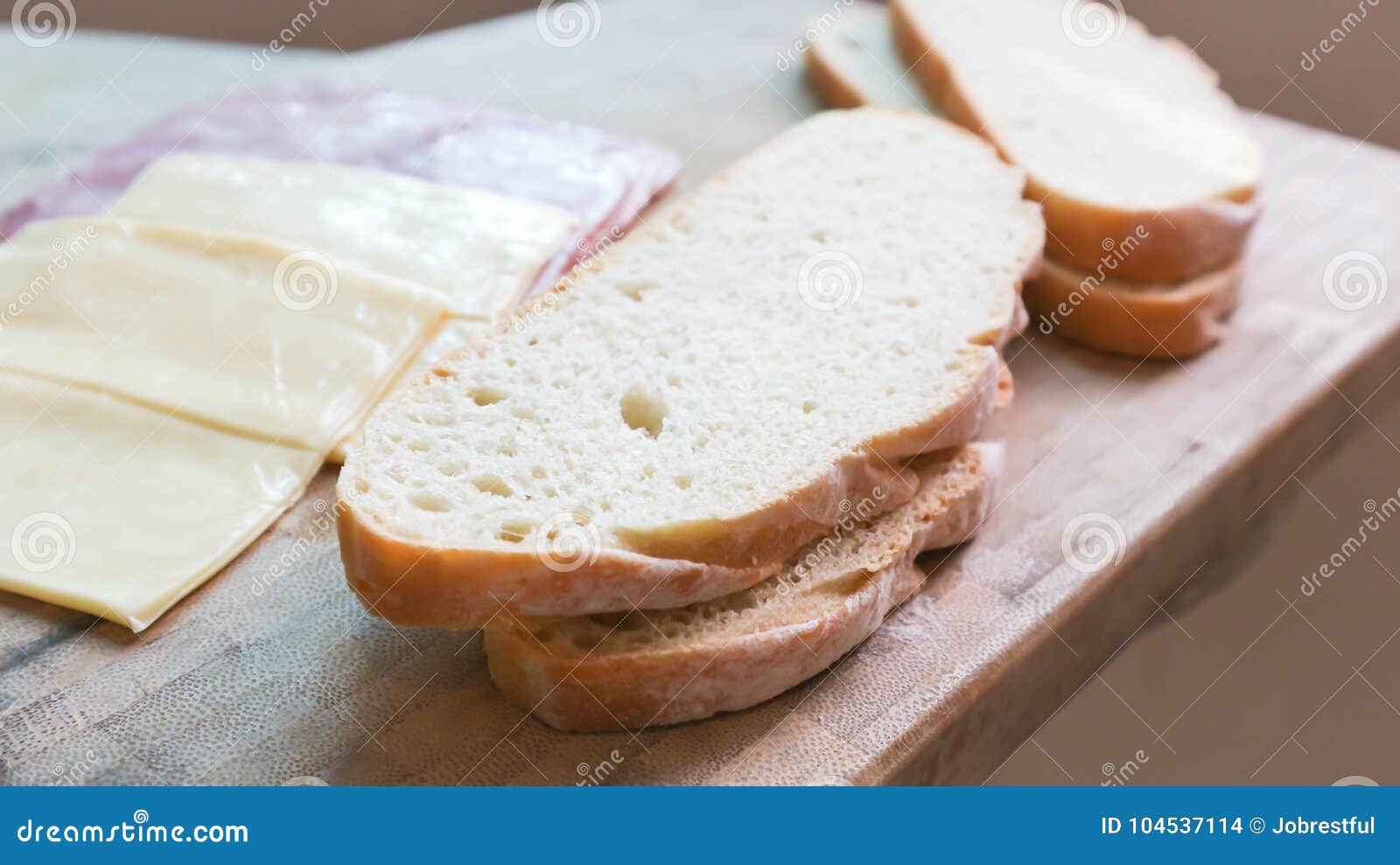 Cheese ,ham and bread stock photo. Image of chop, tomato - 104537114