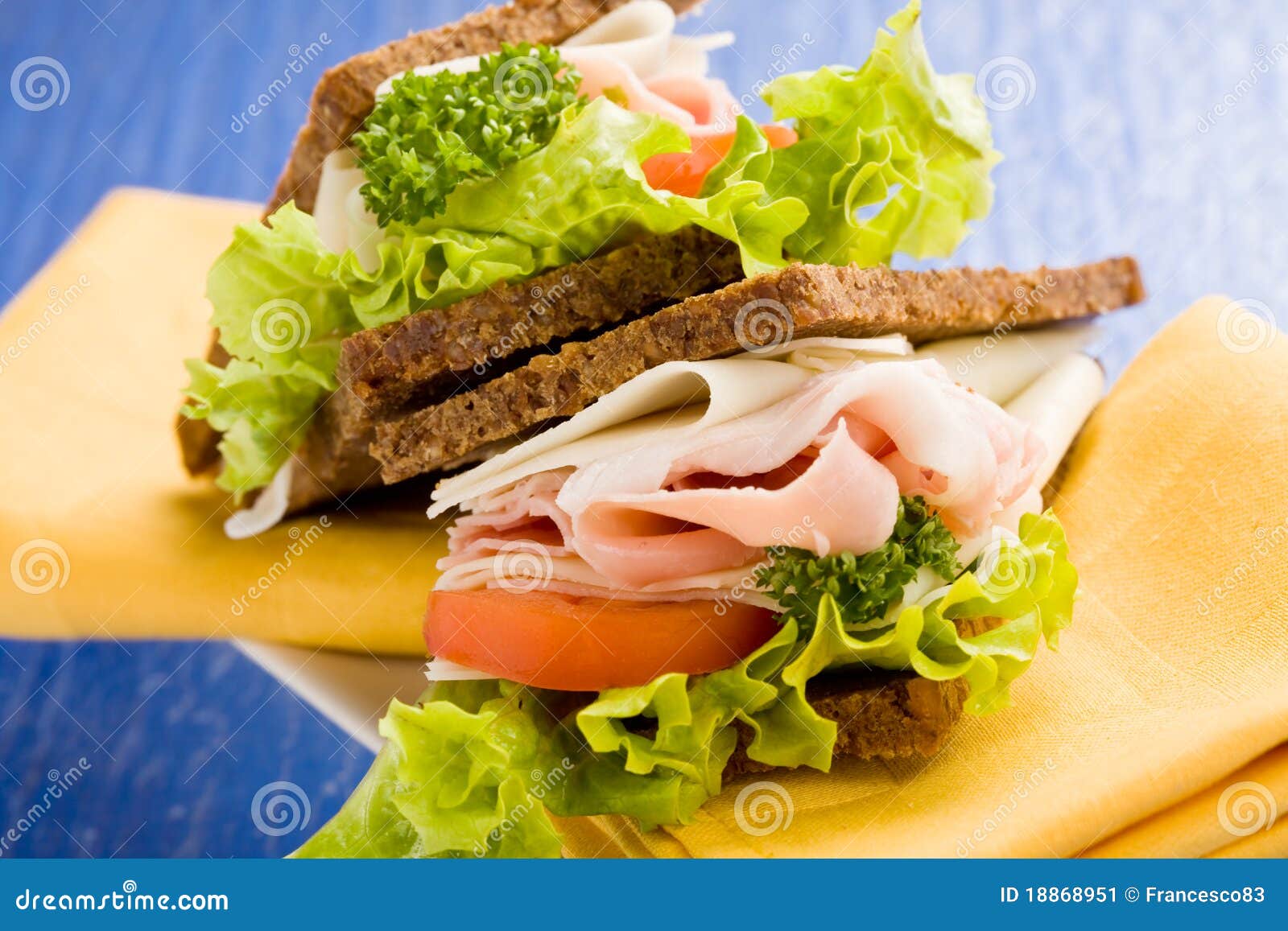 Cheese and Ham Sandwich stock image. Image of towel, food - 18868951