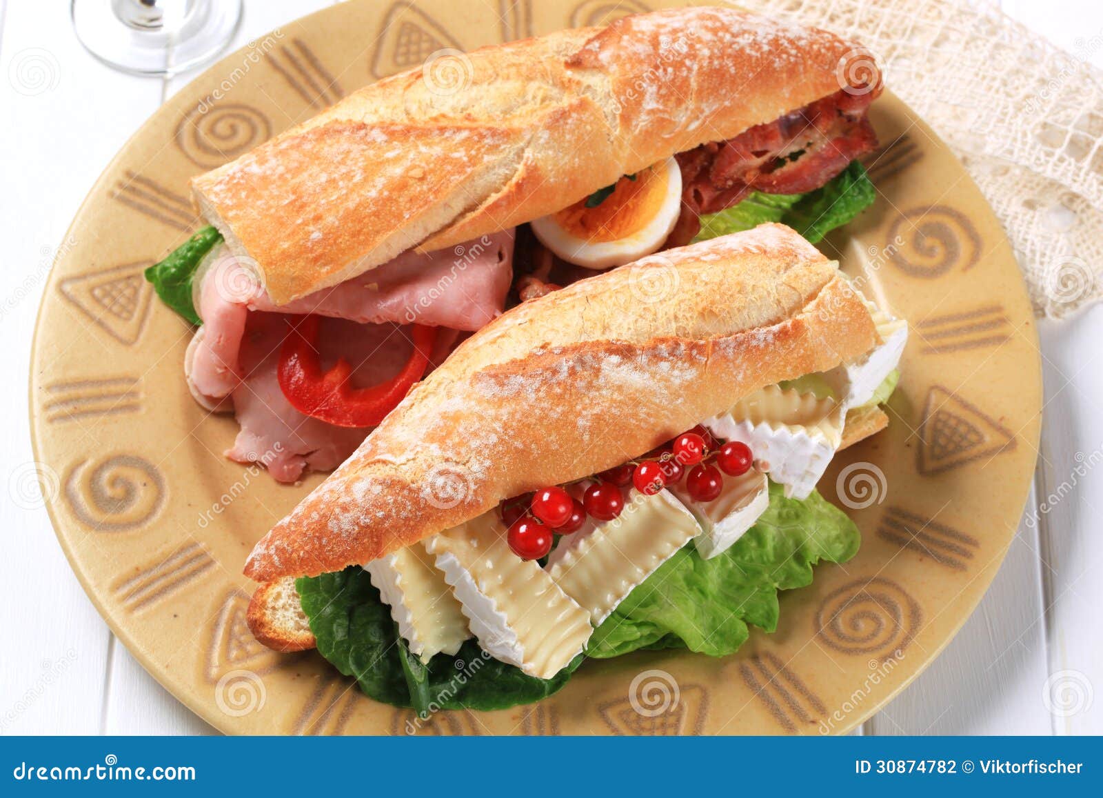 Cheese and Ham Sub Sandwiches Stock Photo - Image of rind, sandwich ...
