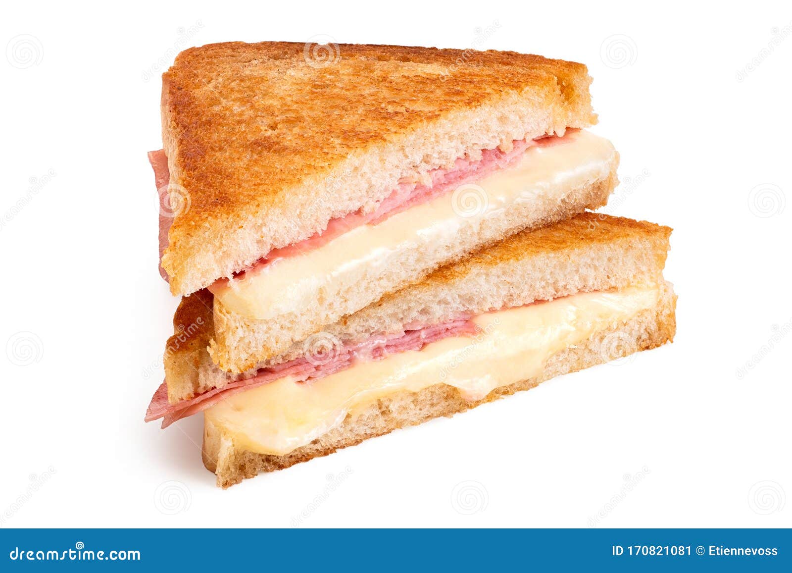 Toasted Sandwich Isolated On A White Studio Background. Royalty-Free ...