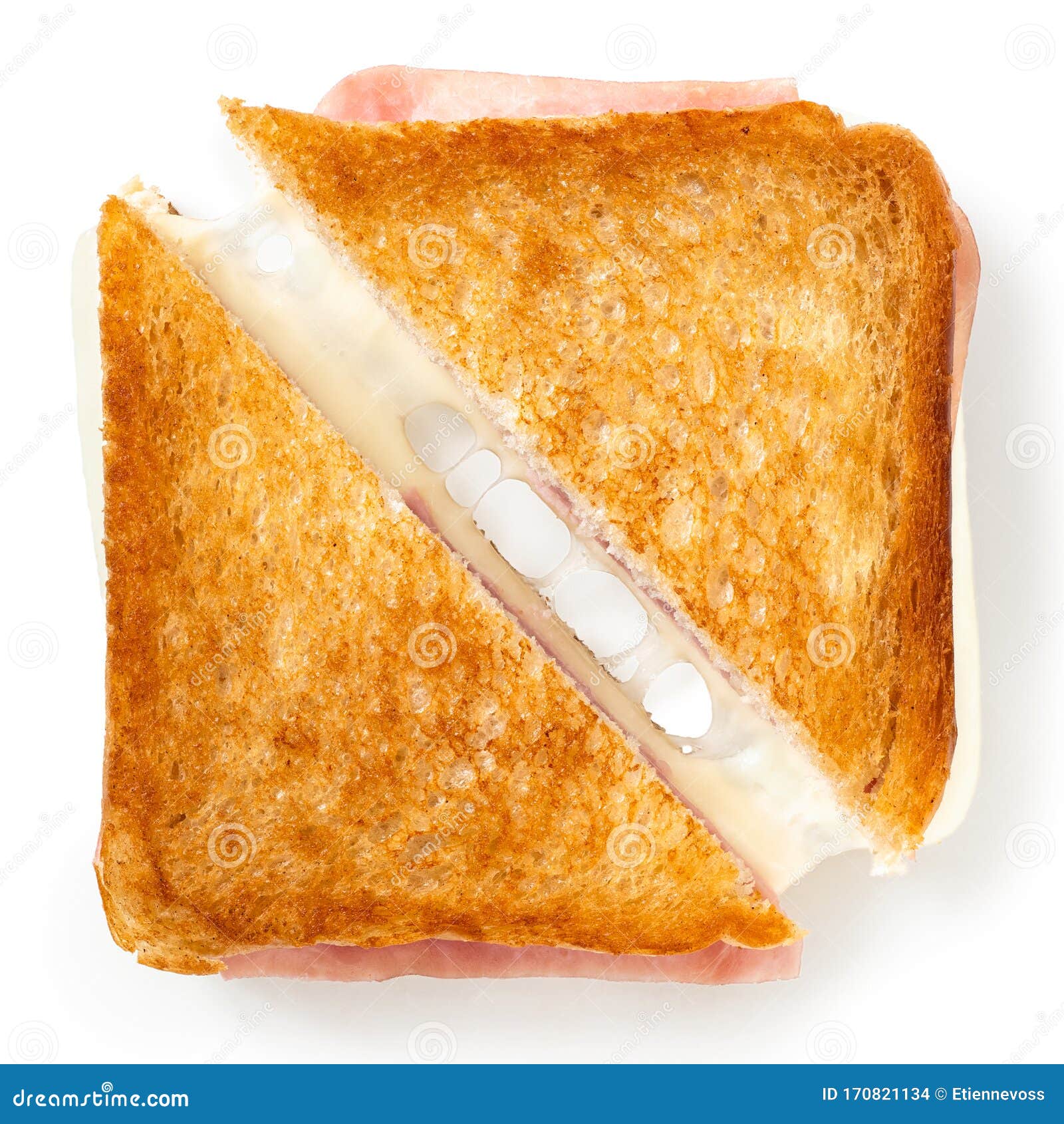 Cheese and Ham Toasted Sandwich Stock Photo - Image of sliced, food ...