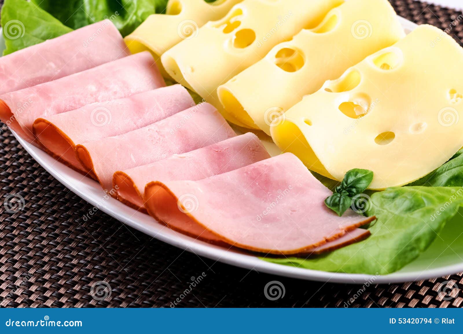 Cheese and ham stock photo. Image of pork, snack, lunch - 53420794