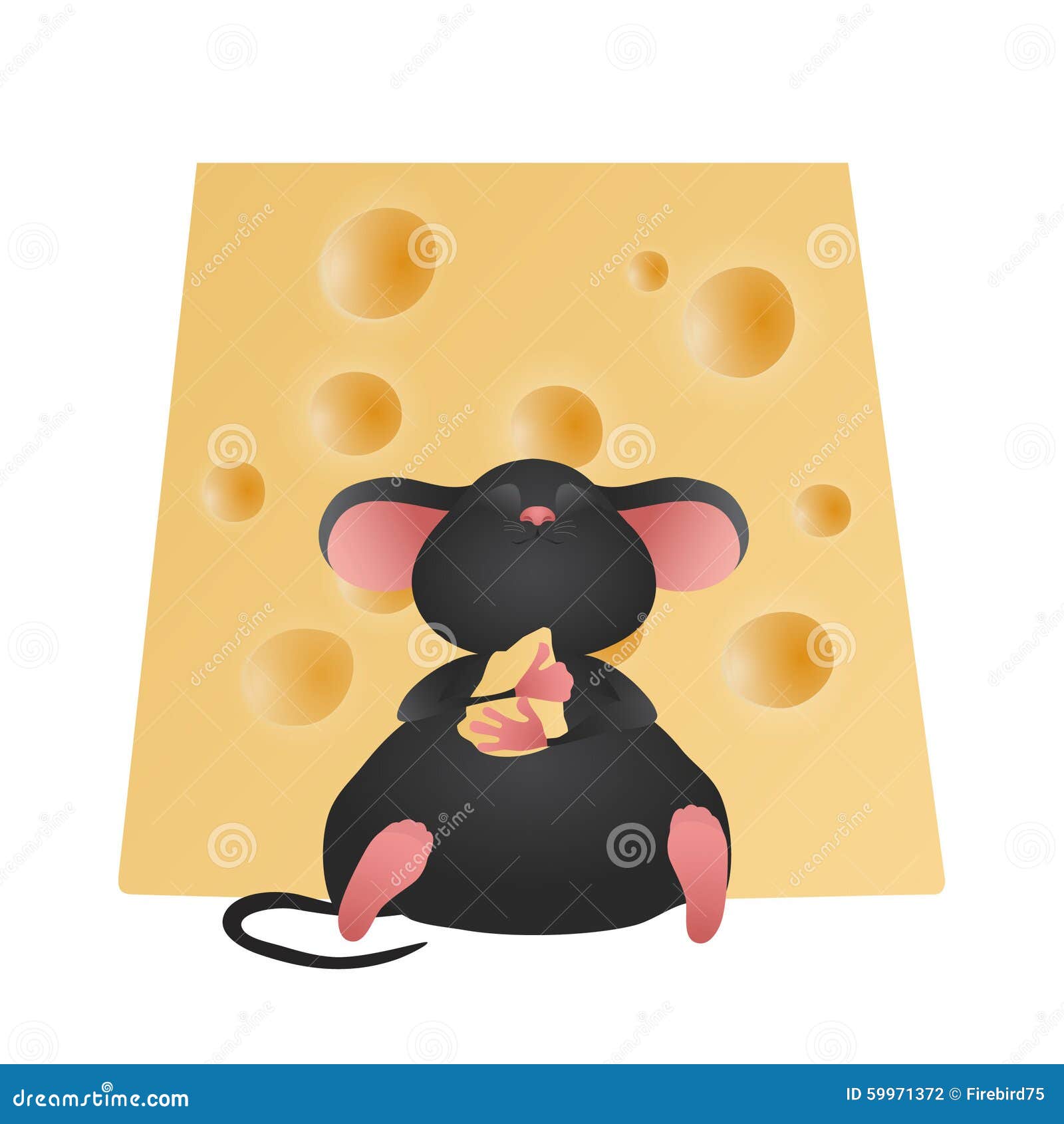 Cheese and happy mouse stock vector. Illustration of cartoon - 59971372