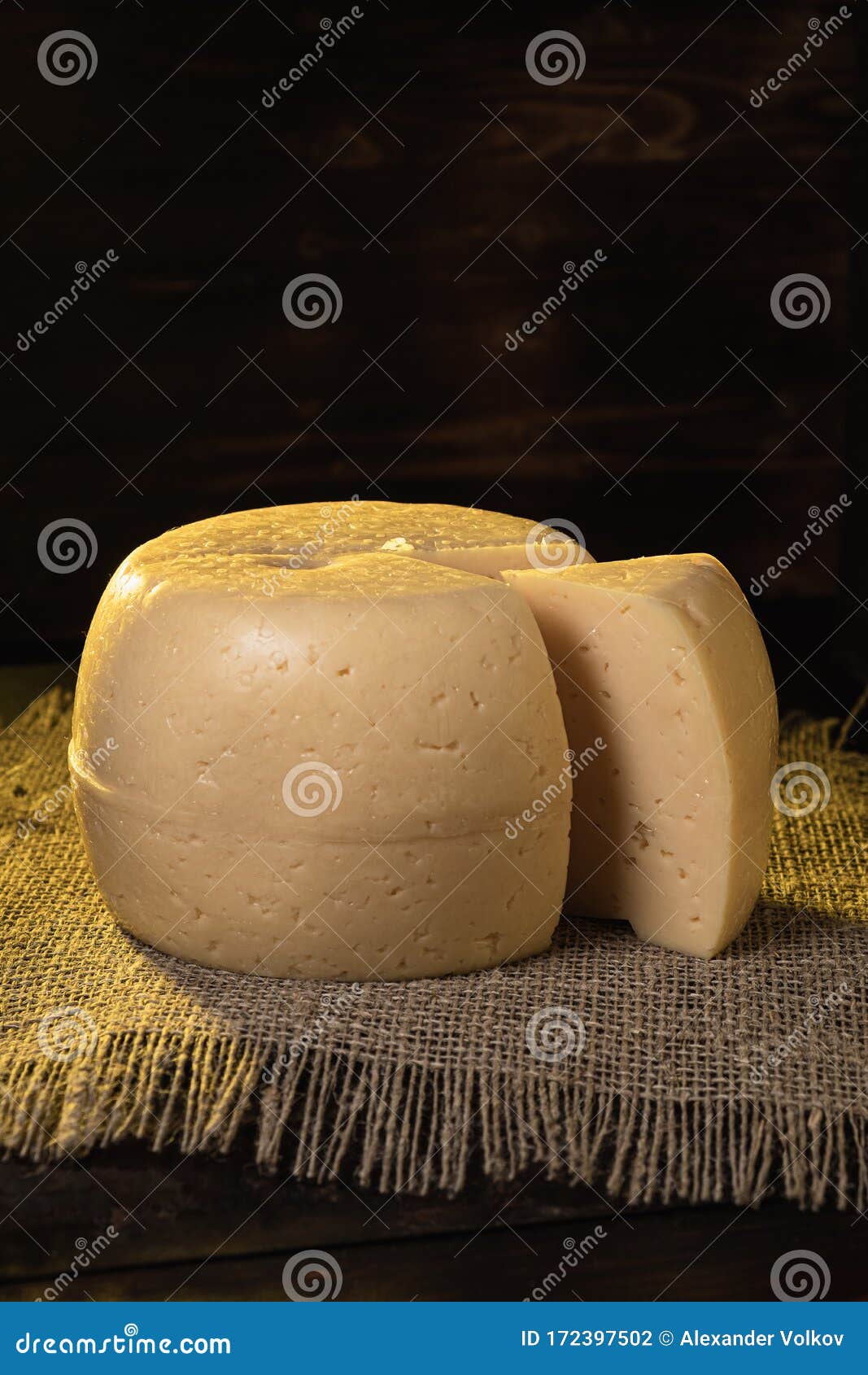 Triangular Chunk Wedge Of Alpine Creamy Appetizing Light Yellow Tilsit ...