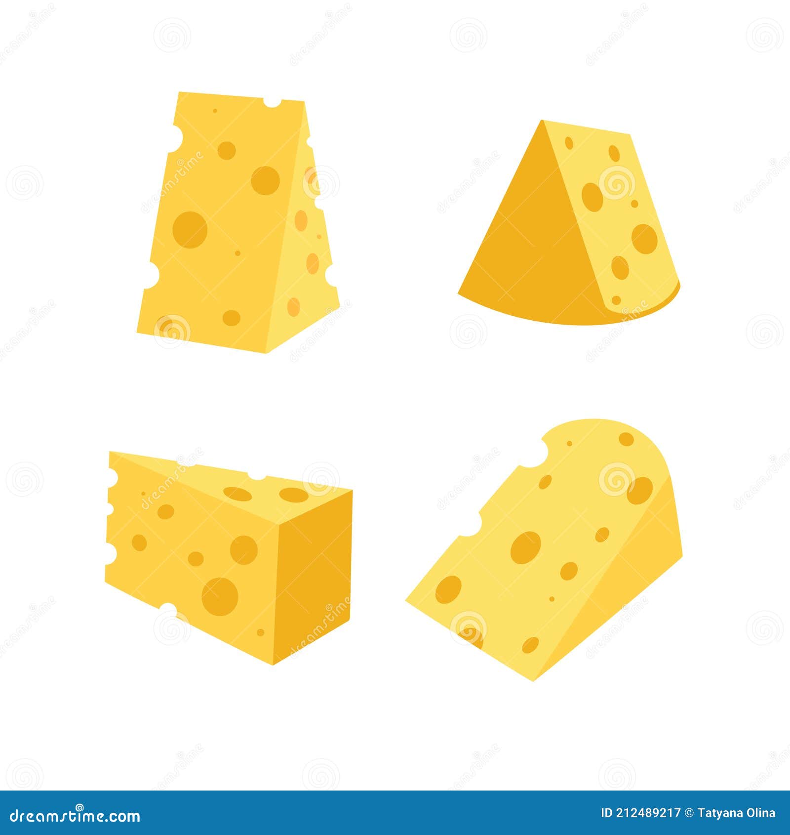 Cheese with Holes Isolated on White Background Stock Vector ...
