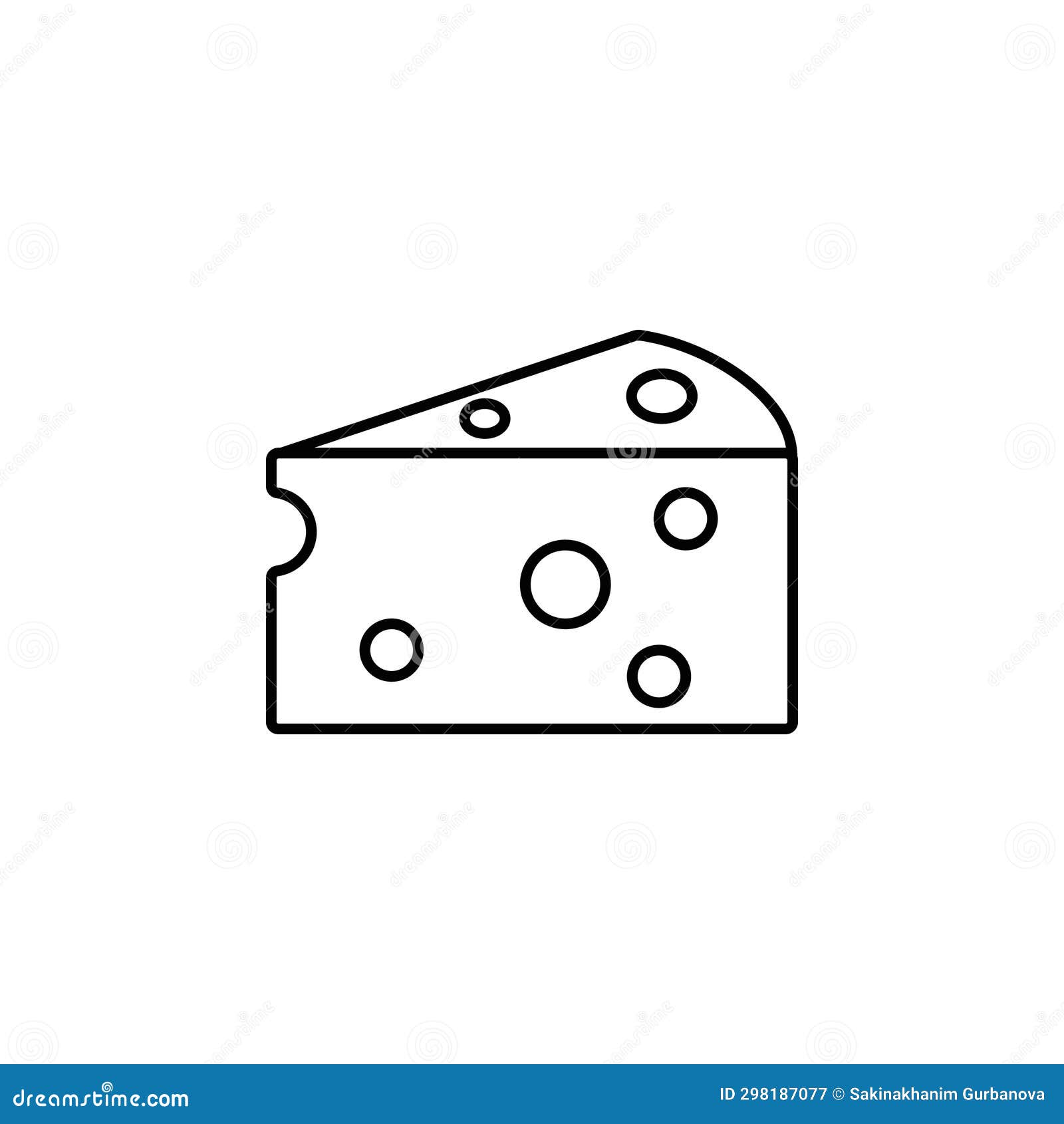 Cheese with Holes, Linear Icon. Line with Editable Stroke Icon Stock ...