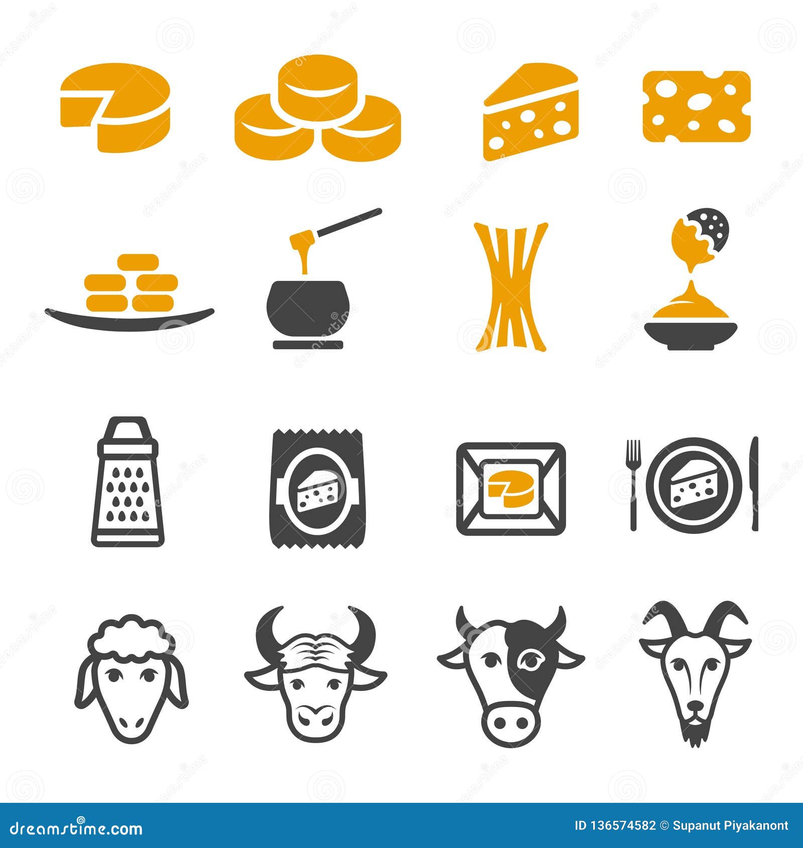Cheese icon set stock vector. Illustration of cheese - 136574582