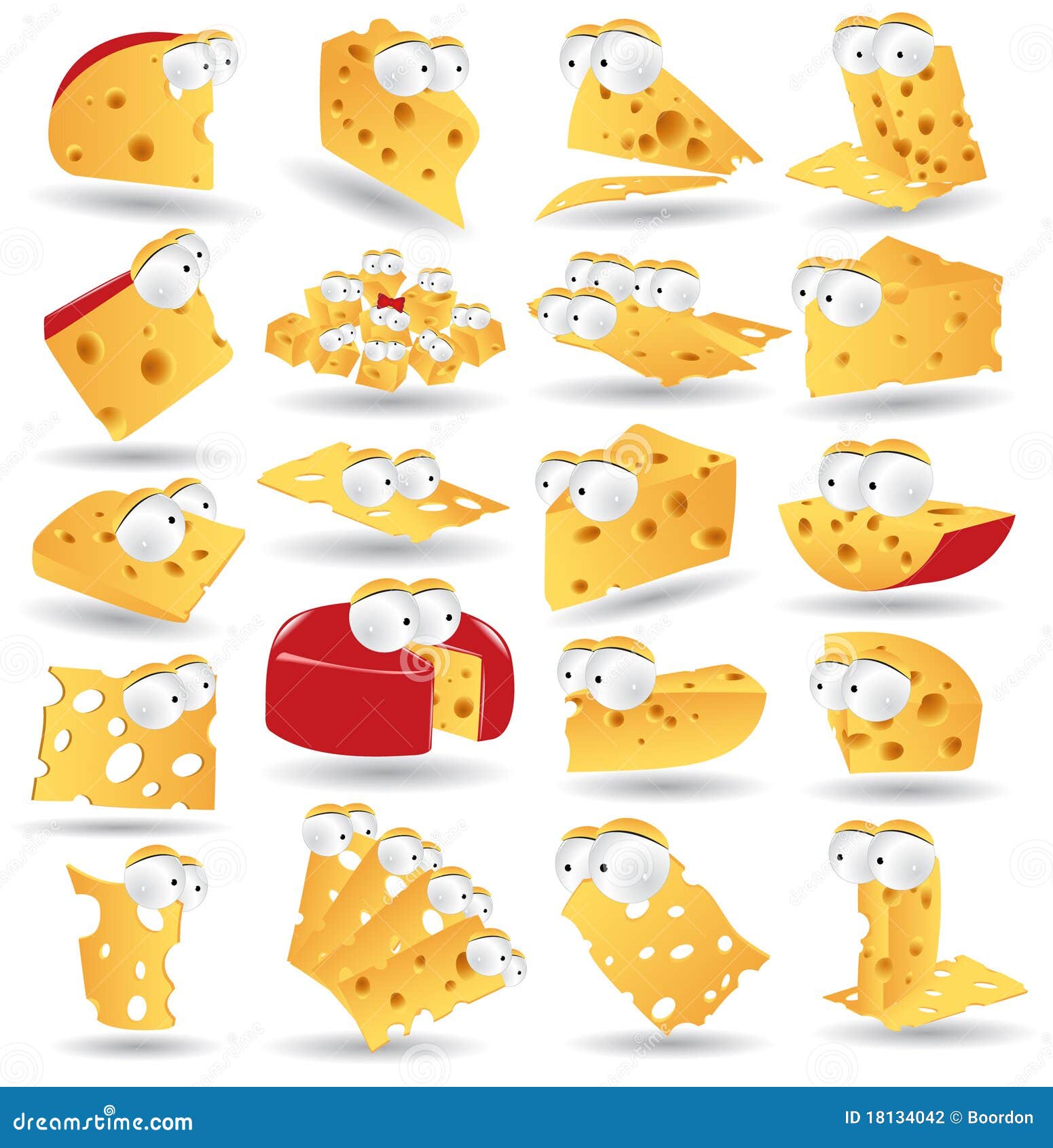 Cheese Icon Character Collection Stock Vector - Illustration of orange ...