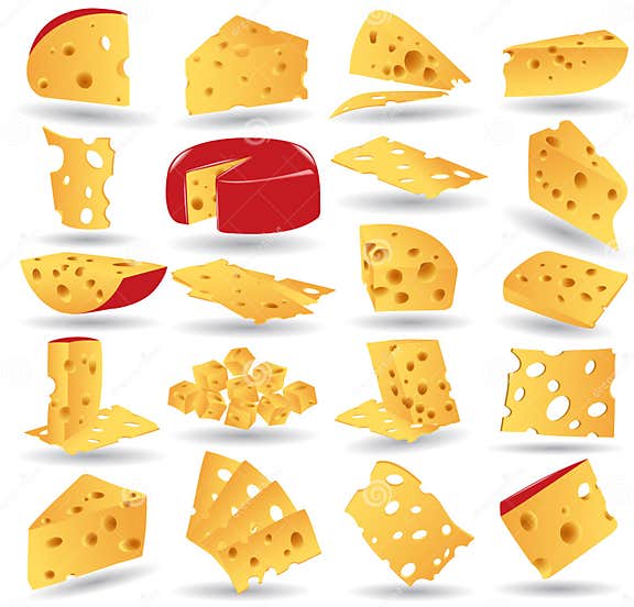 Cheese icon collection stock vector. Illustration of meal - 17826777