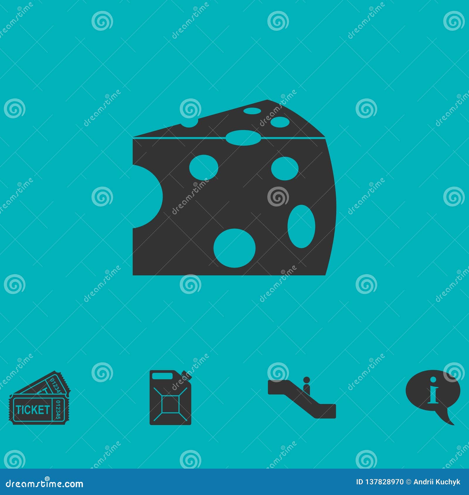 Cheese icon flat stock vector. Illustration of icon - 137828970