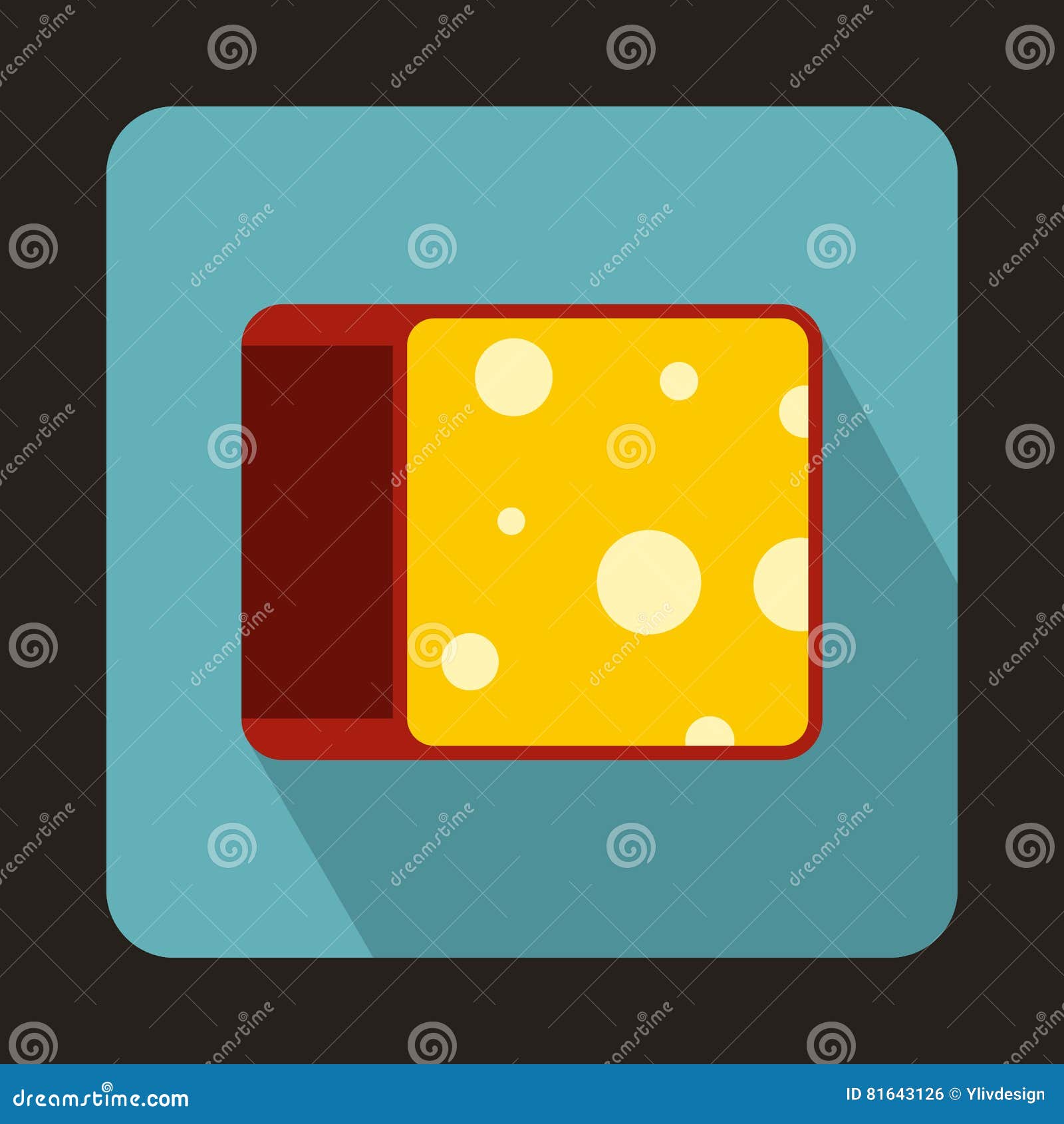 Cheese icon in flat style stock vector. Illustration of fresh - 81643126
