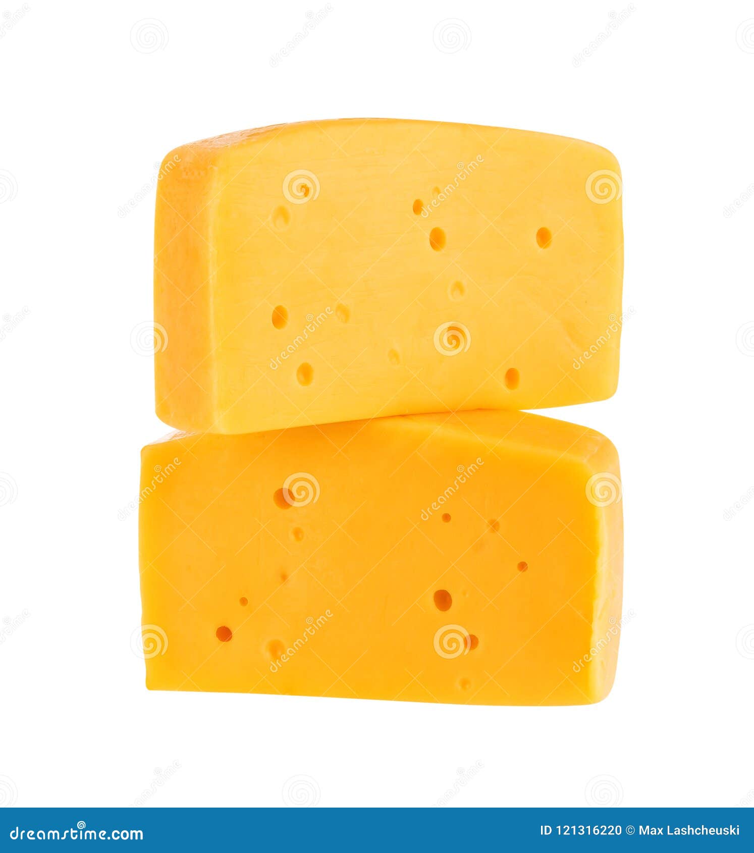 Two Pieces of Cheese Isolated on White Background. with Clipping Path ...