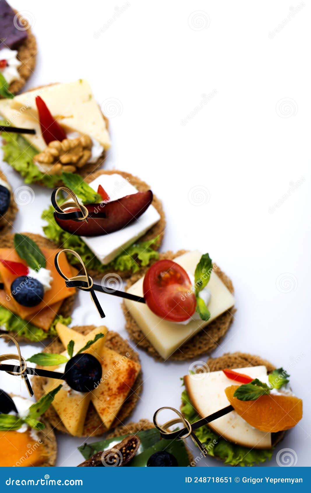Canapes Isolated on White Background Stock Image - Image of object ...