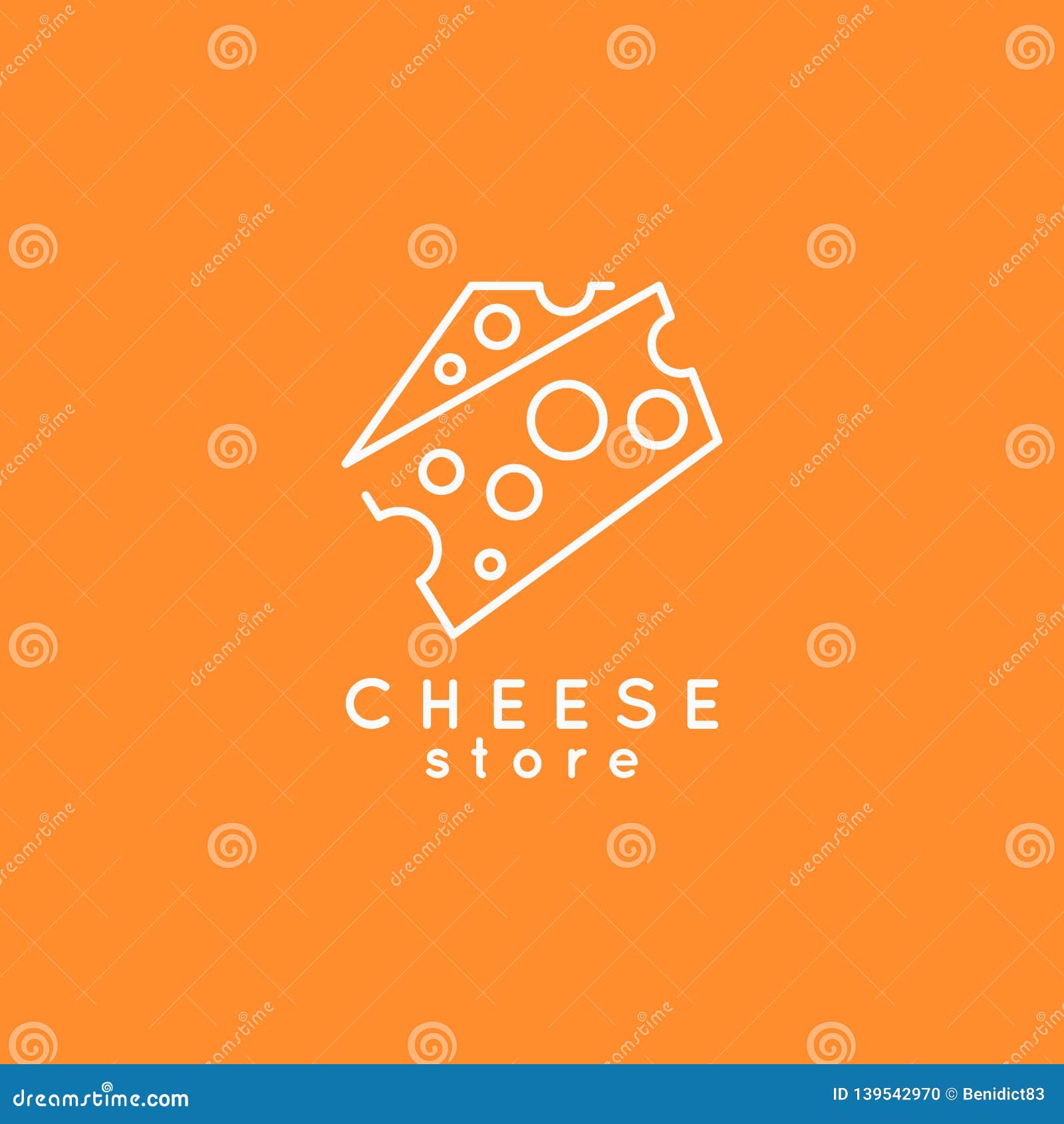 Cheese Line Icon. Cheddar Cheese Piece Illustration Isolated On White ...