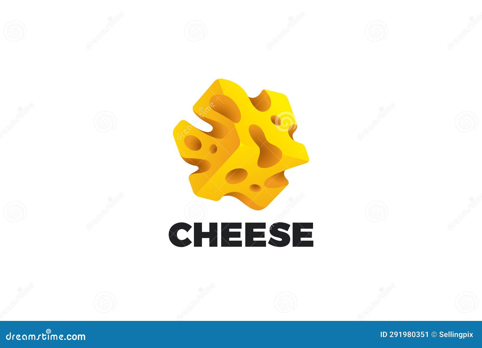 Cheese Logo Box Cube Shape Design Vector Template Stock Vector ...
