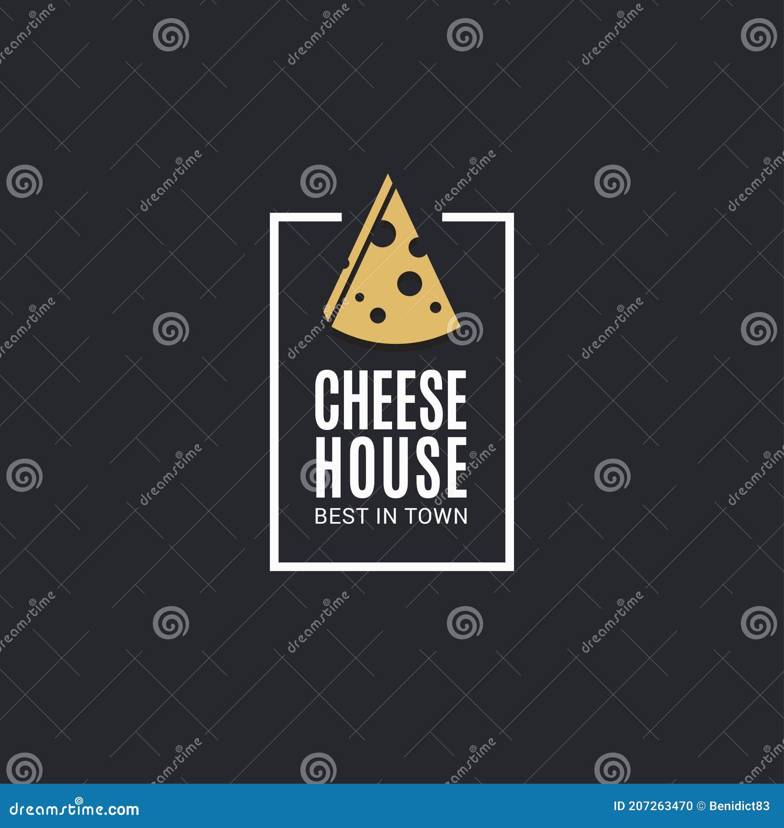 Cheese Logo With Cheese Slice On Black Background Royalty-Free Stock ...