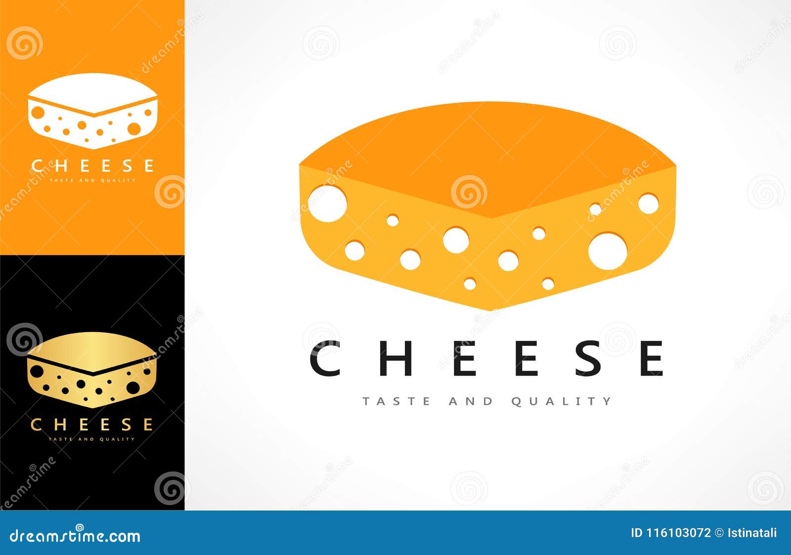 Cheese Logo With Cheese Slice On Black Background Royalty-Free Stock ...