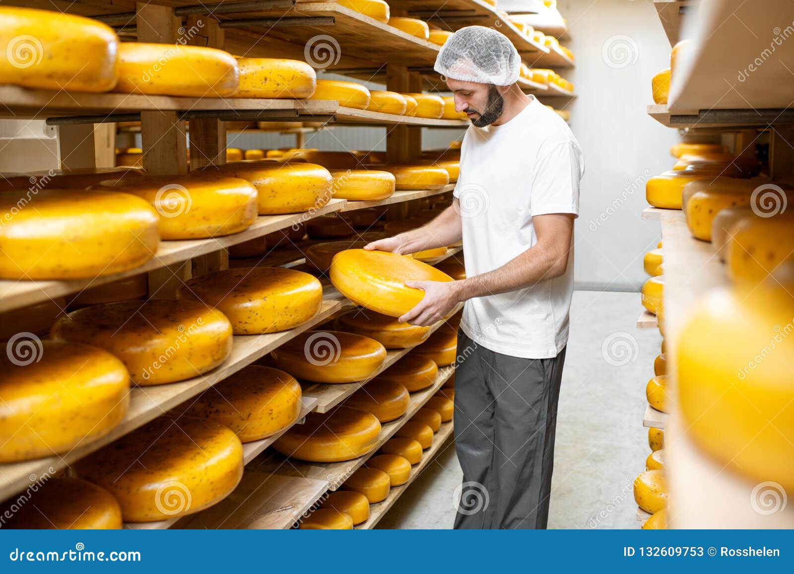 Cheese Maker at the Cheese Storage Stock Image - Image of farm, food ...