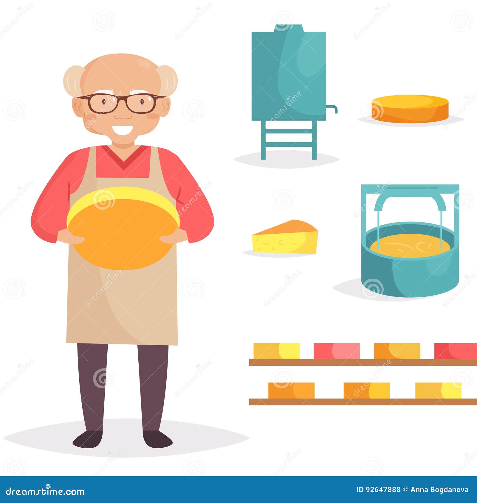 Cheese Maker. Machine Producing Cheese Stock Vector - Illustration of ...