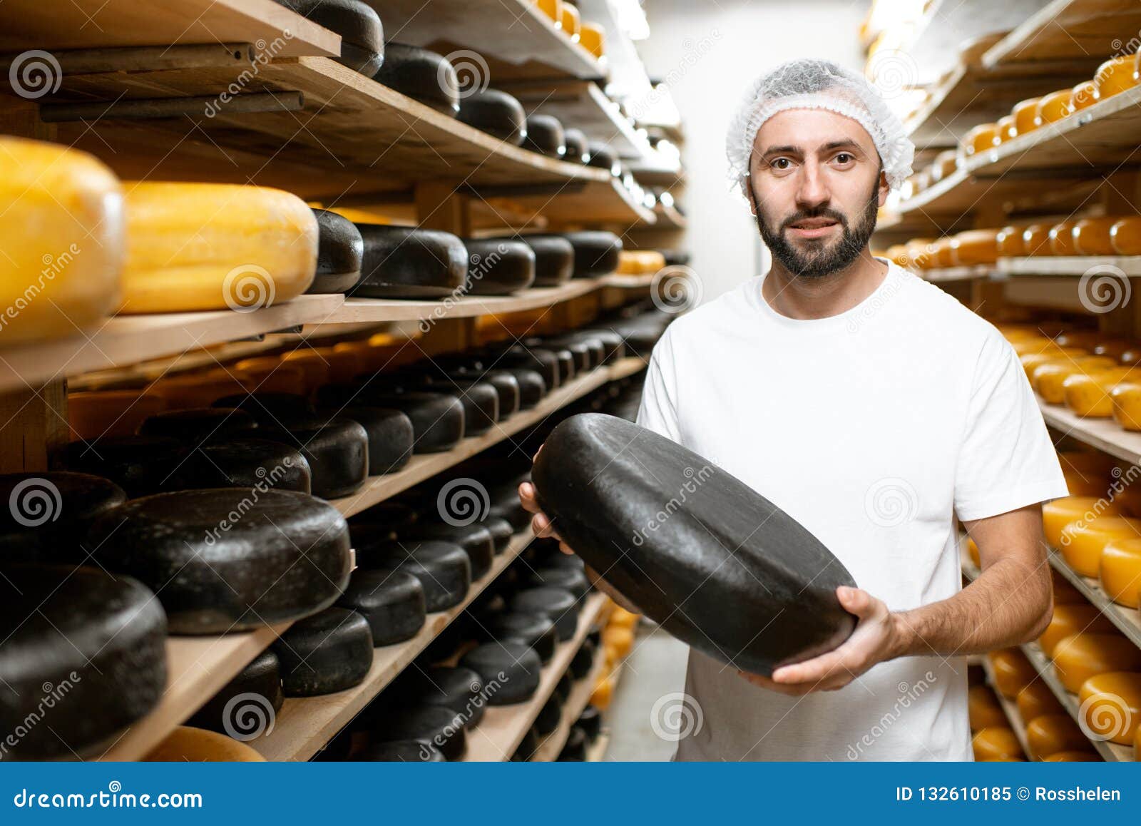 Cheese Maker at the Cheese Storage Stock Image - Image of round, italy ...