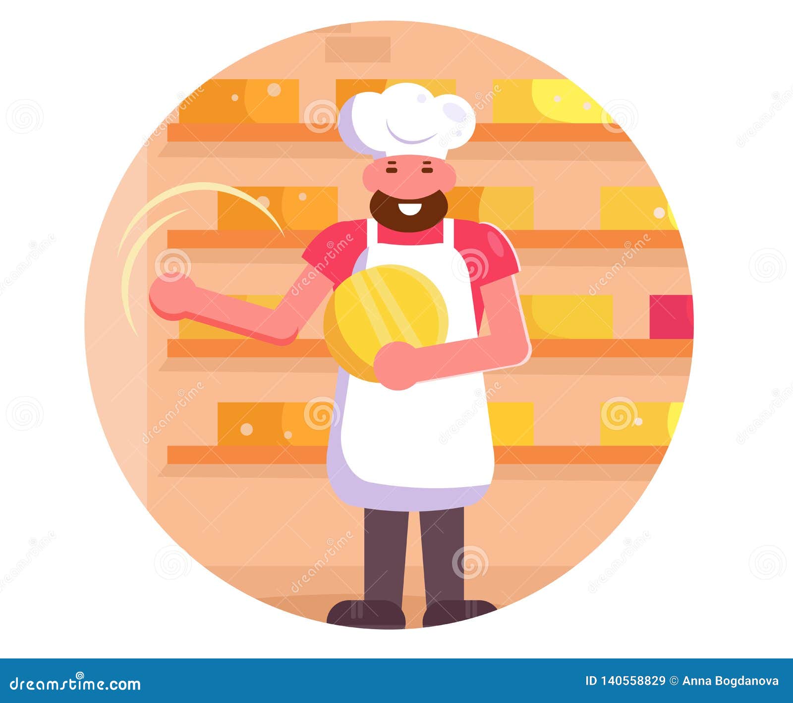 Cheese Maker Vector. Cartoon. Isolated Art. Flat Stock Vector ...