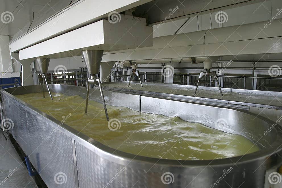 Cheese Making Machine in Modern Dairy Stock Photo - Image of device ...