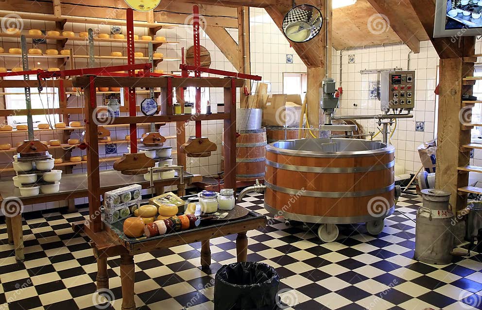 Cheese Manufacture in Netherlands. Stock Photo - Image of industrial ...