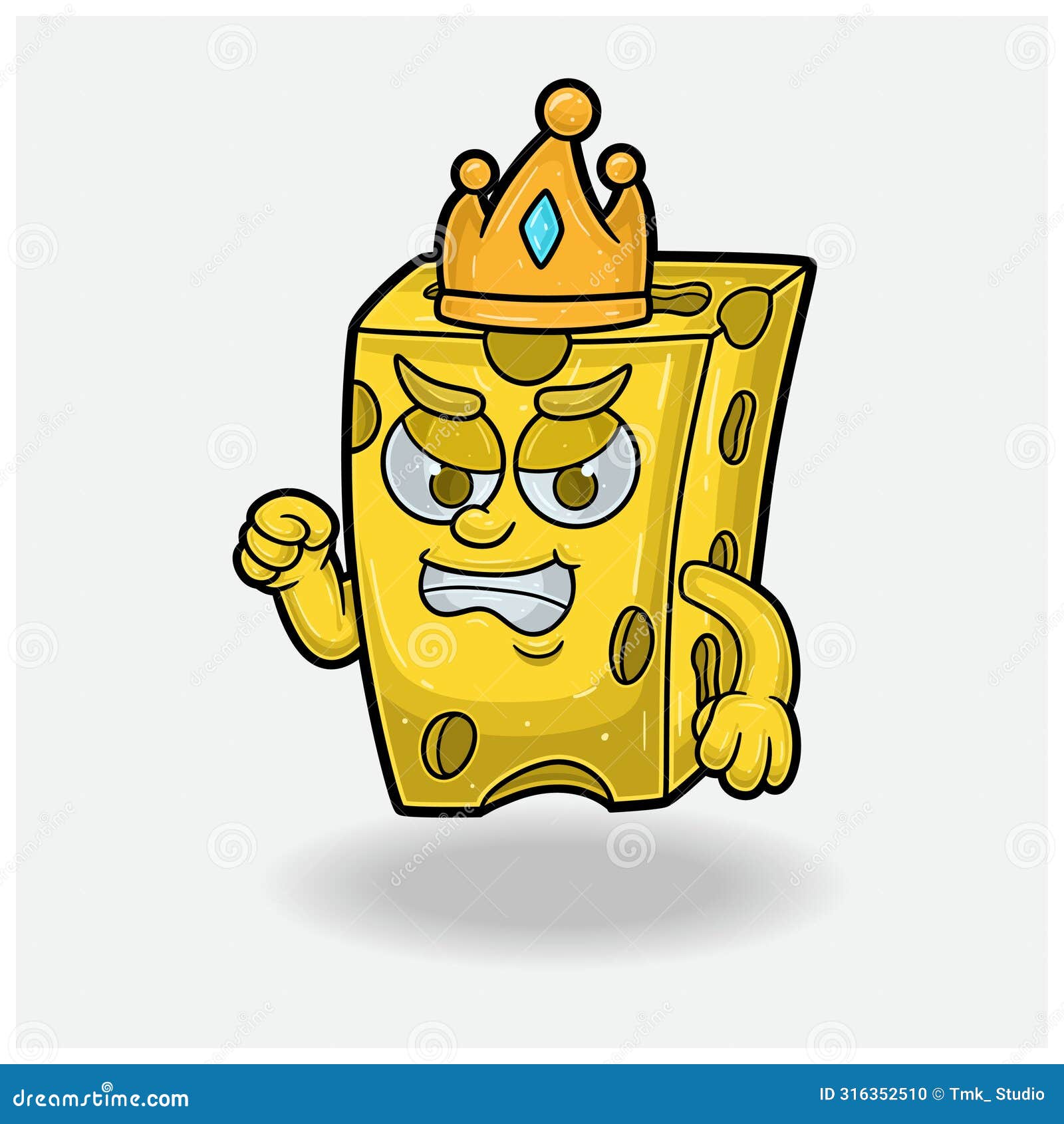 Cheese Mascot Character Cartoon with Angry Expression Stock ...