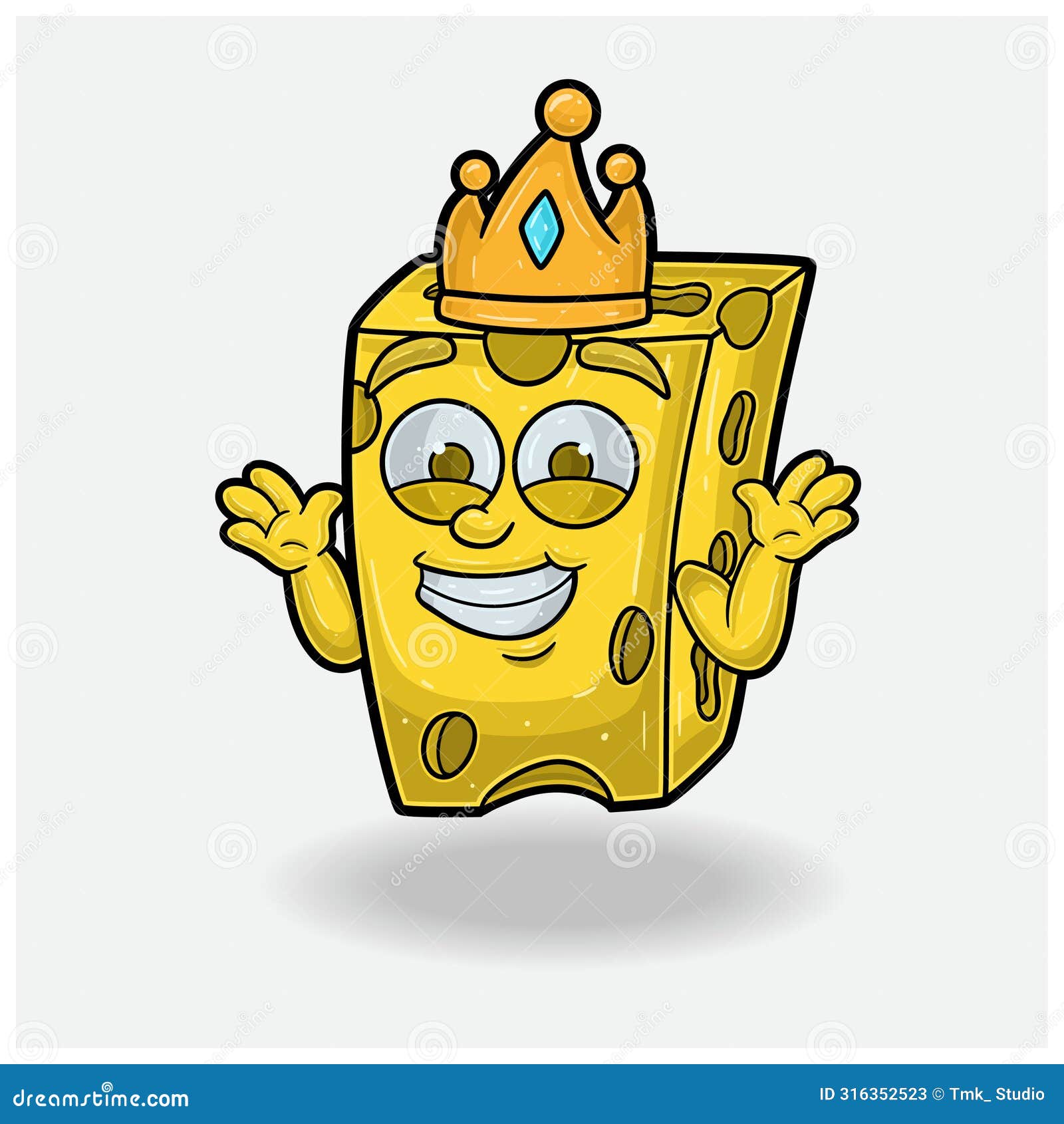 Cheese Mascot Character Cartoon with Dont Know Smile Expression Stock ...