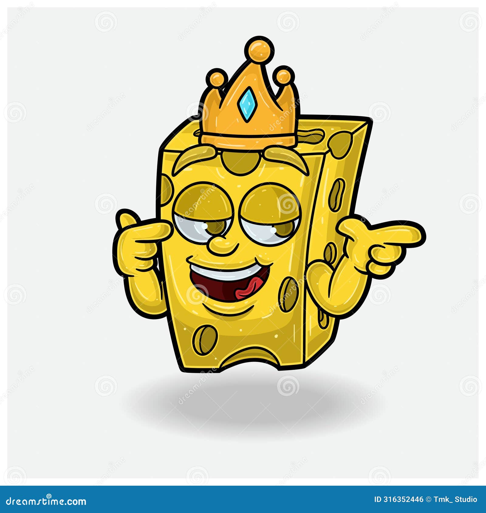 Cheese Mascot Character Cartoon with Smug Expression Stock Illustration ...