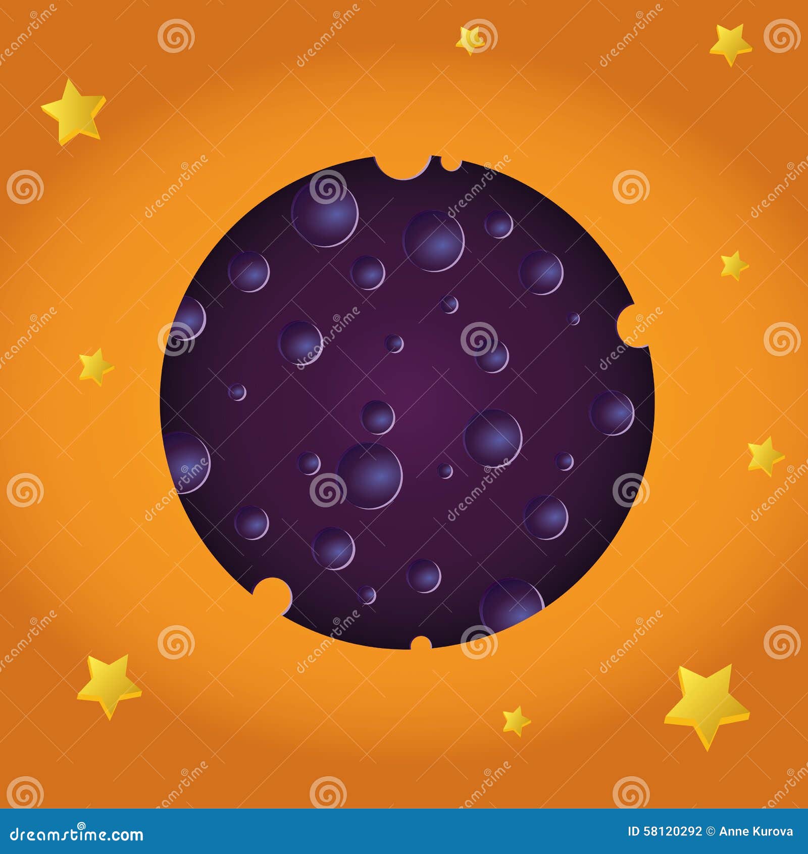 Cheese moon and stars stock vector. Illustration of bright - 58120292