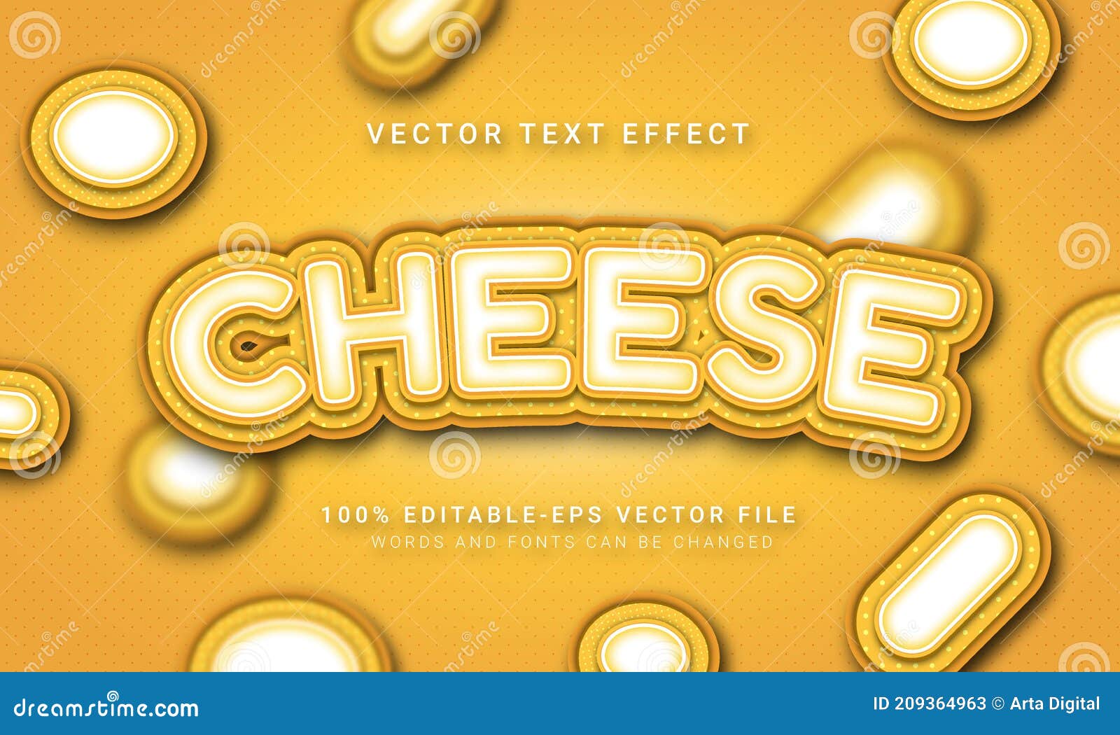 Cheese Name 3d Text Style Effect Stock Vector - Illustration of names ...