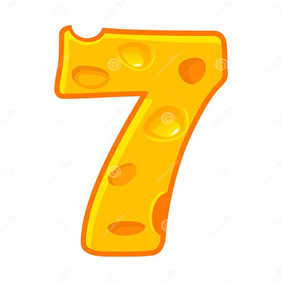 Cheese Number 7. Seven Font Kids Number. Figure 7 Stock Vector ... Cheese Number 7. Seven Font Kids Number. Figure 7 Stock Vector ...