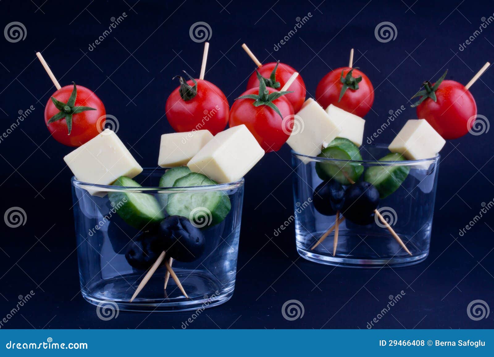Canapes With Ham Tomato And Olive On A Toothpick Stock Photography ...
