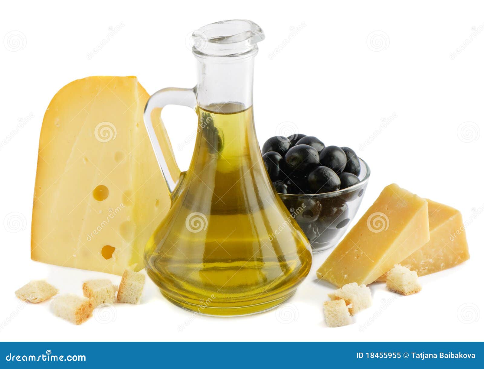 Cheese And Olive Oil Royalty Free Stock Photo - Image: 18455955