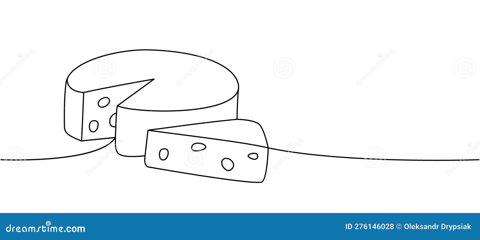 Cheese One Line Continuous Drawing. Cheese Products Continuous One Line ...