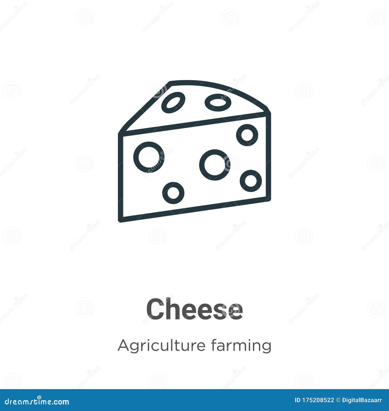 Cheese Outline Vector Icon. Thin Line Black Cheese Icon, Flat Vector ...