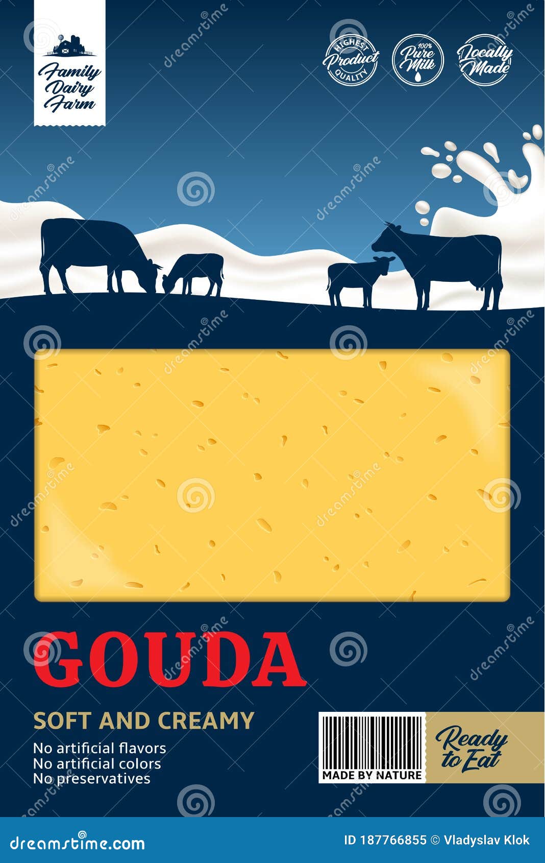 Cheese Packaging Design Template Stock Vector - Illustration of concept ...