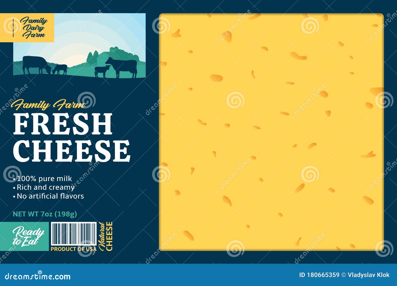 Cheese Packaging Design Template Stock Vector - Illustration of label ...