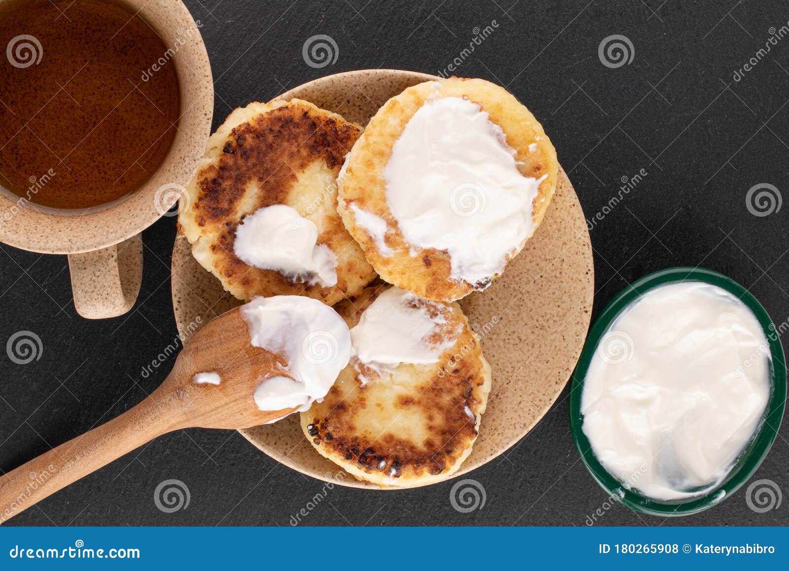 Cheese Pancake on Grey Stone Stock Photo - Image of cooked, lunch ...