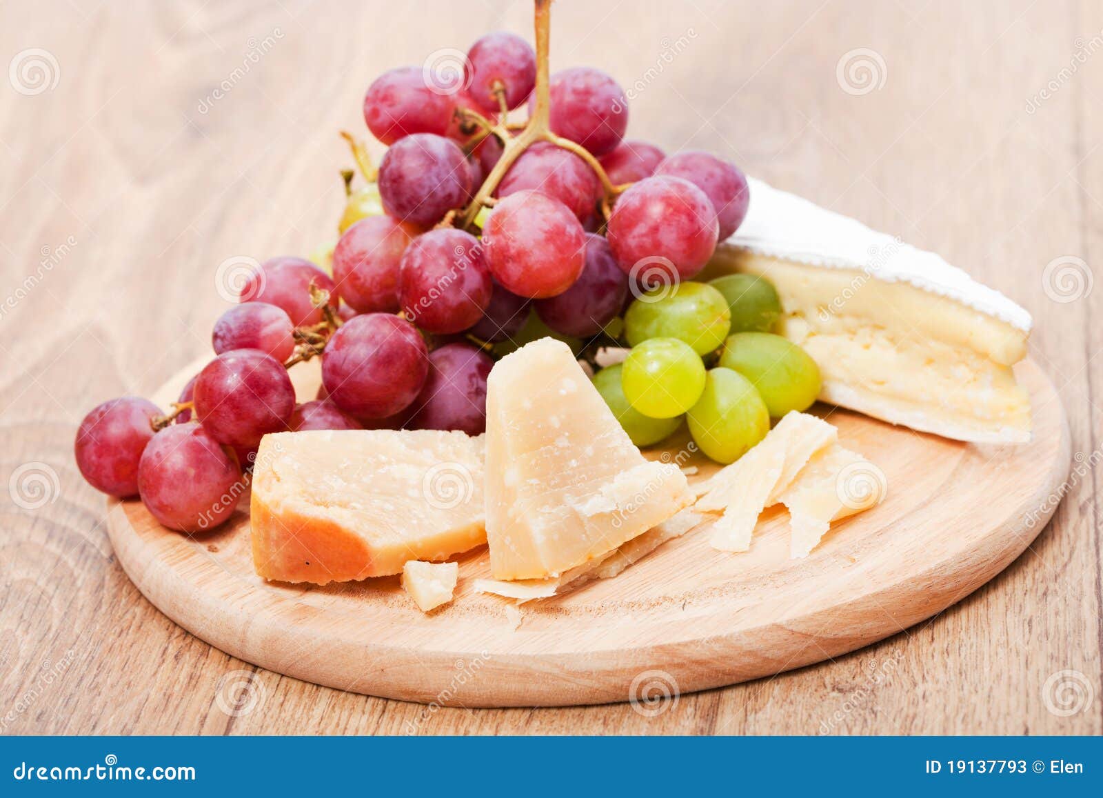 Cheese Parmesan and Brie with Grape Stock Image - Image of harvest ...