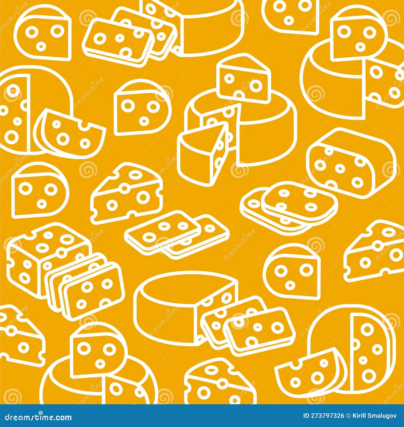 Cheese Pattern Background Set. Collection Icon Cheese Stock Vector ...
