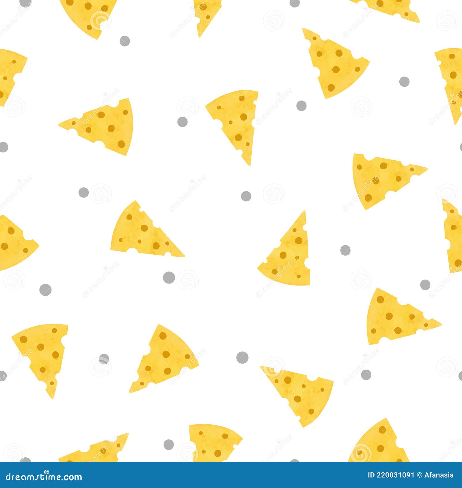 Cheese Pattern. Vector Seamless Illustration with Pieces of Cheese ...