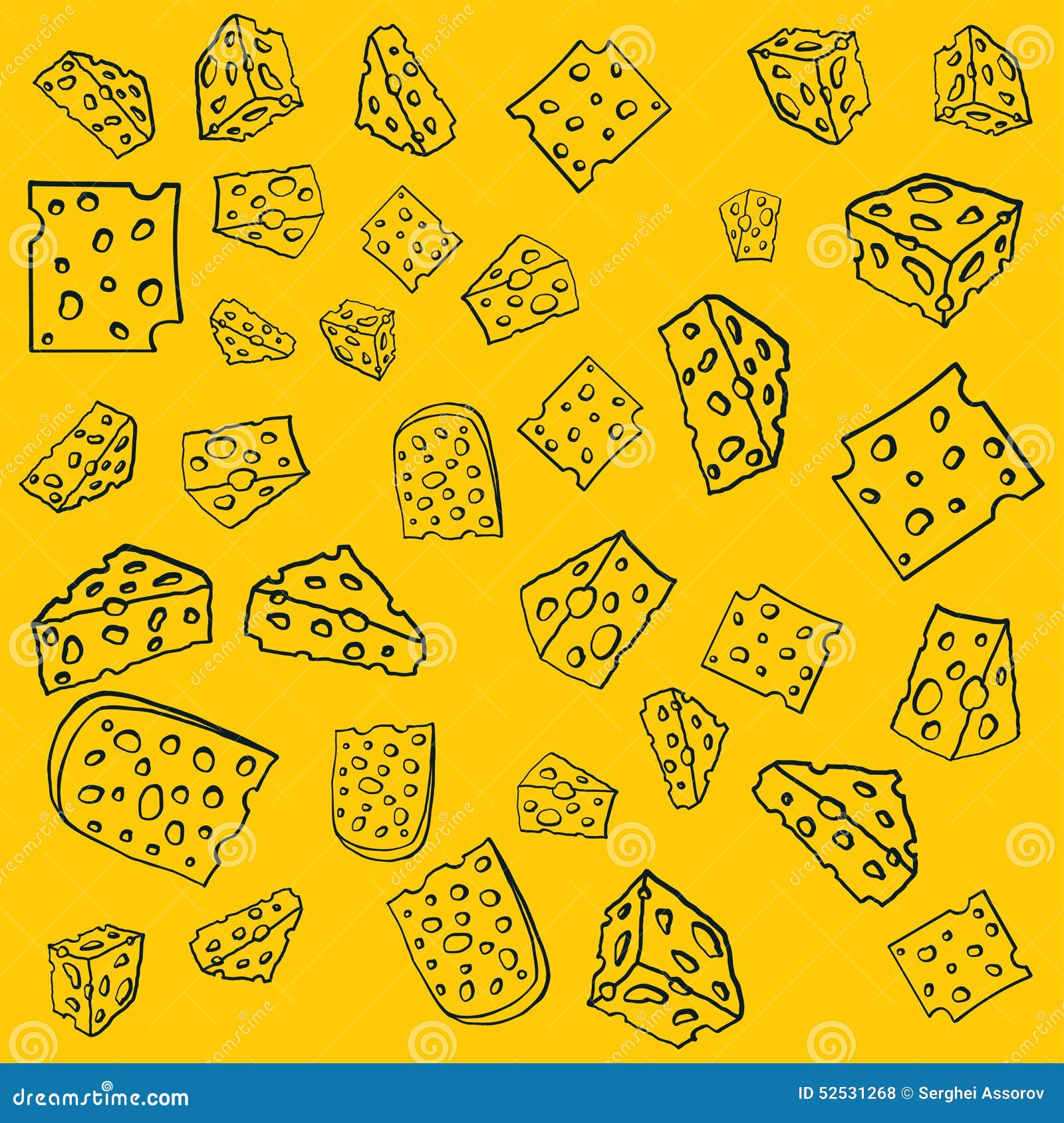 Cheese pattern stock vector. Illustration of pattern - 52531268