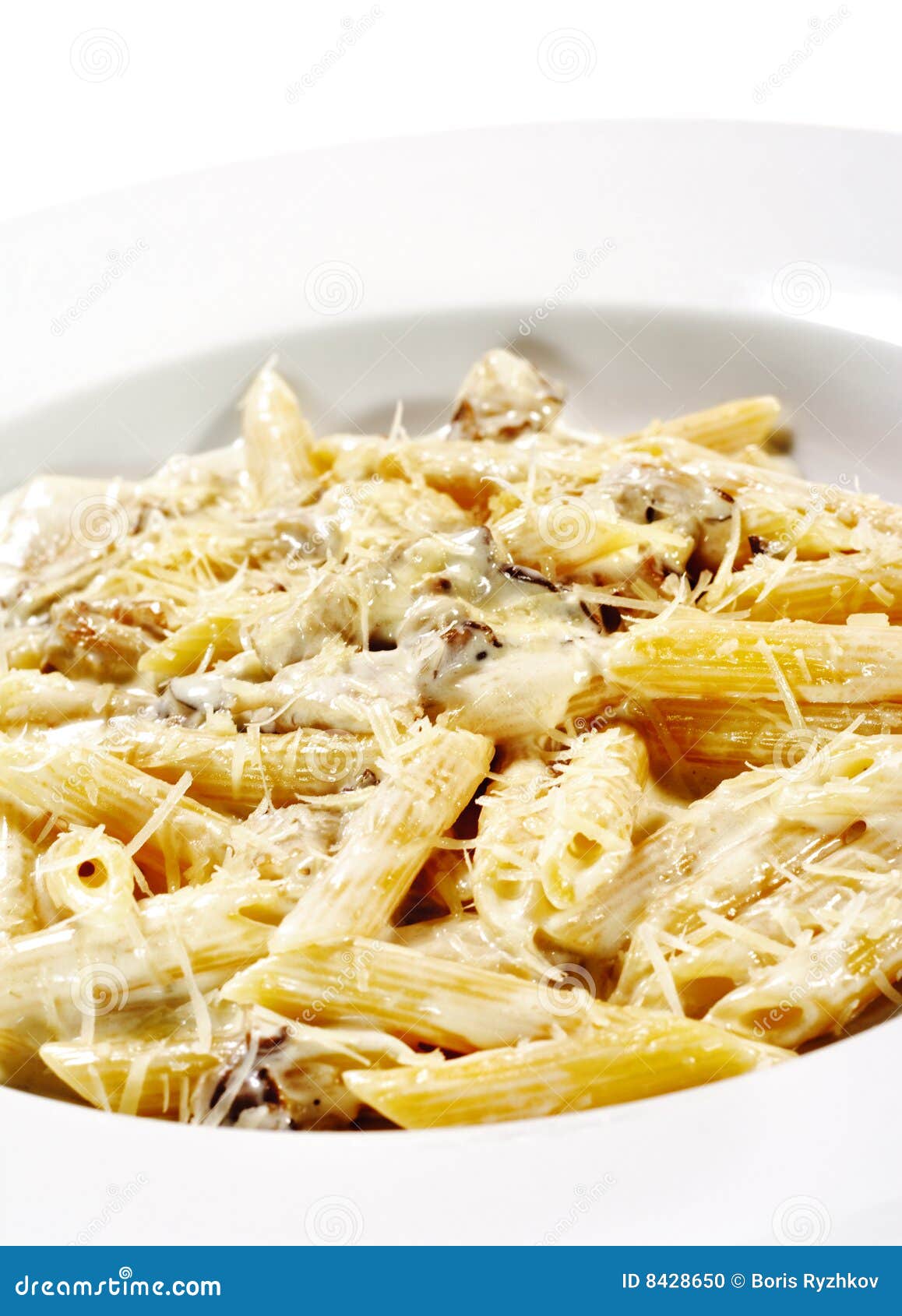 Cheese Penne Pasta stock photo. Image of bowl, mushroom - 8428650