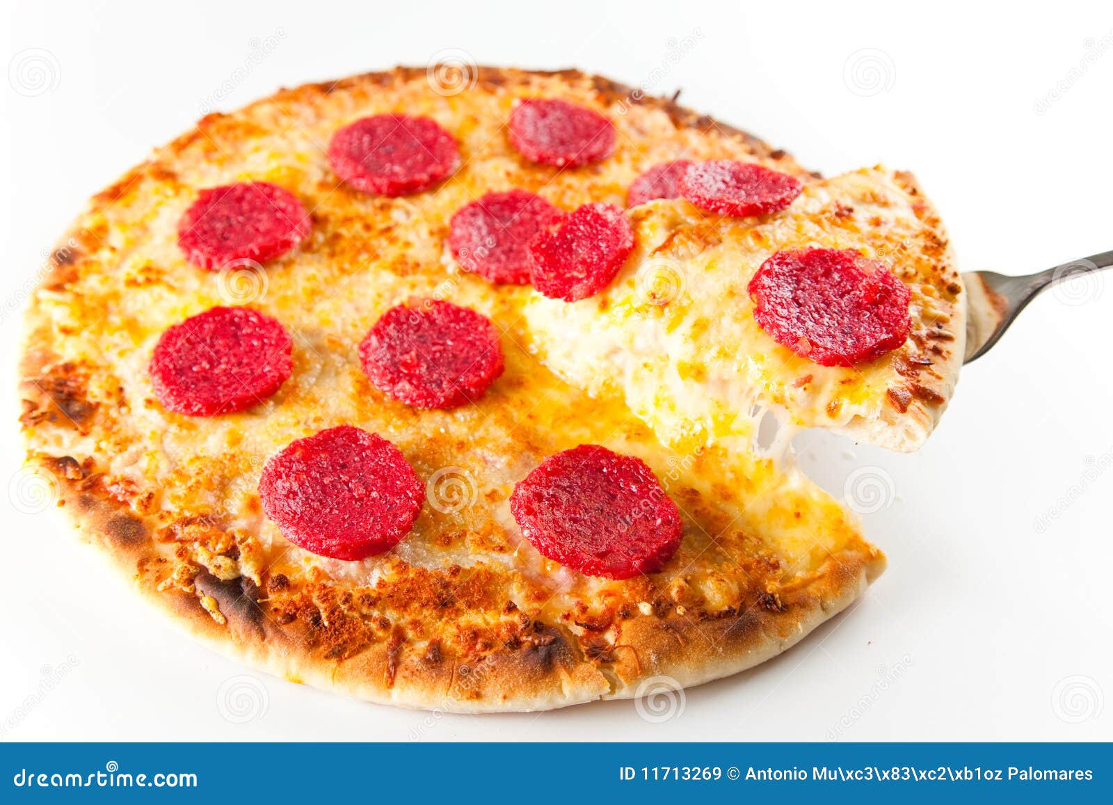 Cheese and pepperoni pizza stock image. Image of fast - 11713269